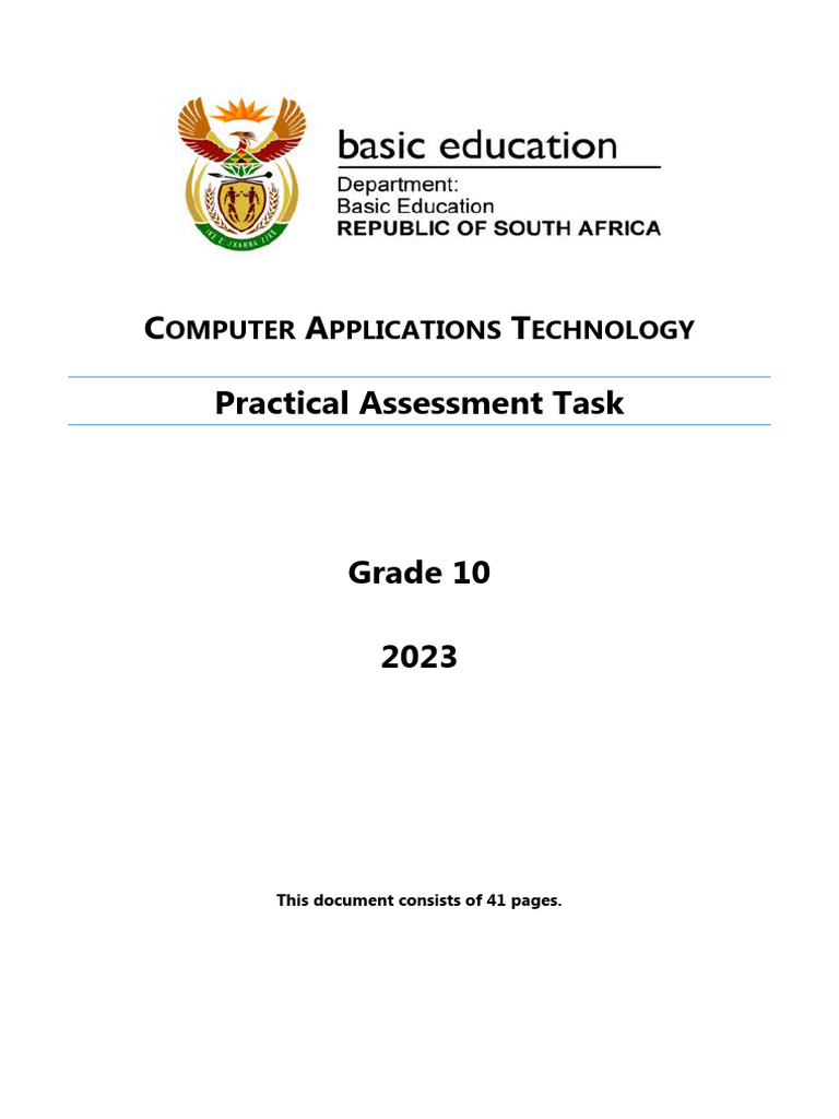 Grade 10 CAT Practical Task Guide | PDF | Computing