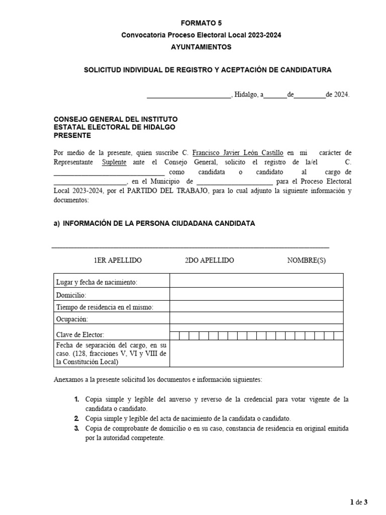 Formato 5 | PDF | Gobierno