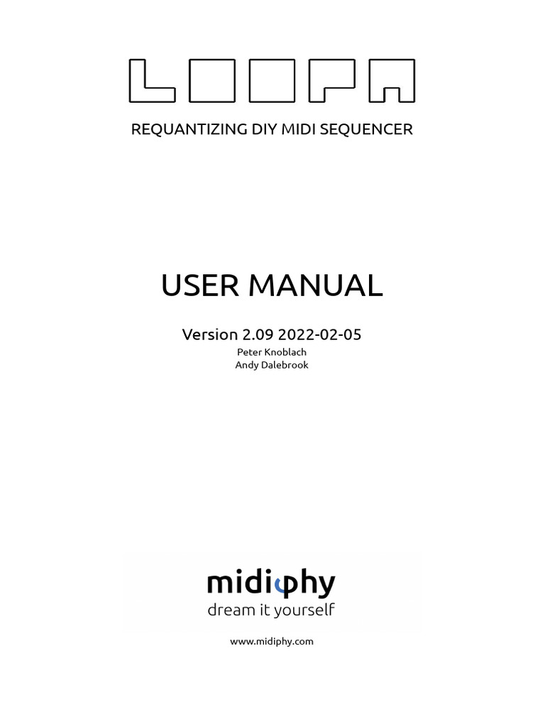 Midiphy LoopA Manual v209 | PDF | Usb | Computer Keyboard