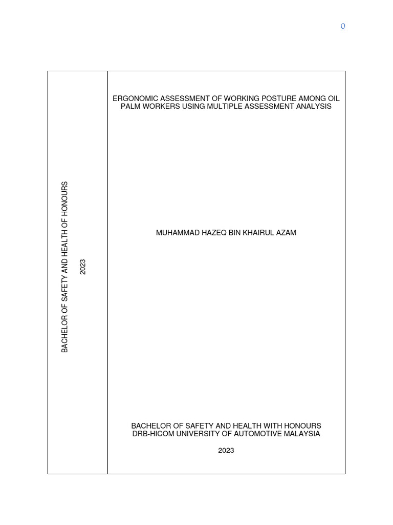 Final Year Project Ergonomic | PDF | Human Factors And Ergonomics