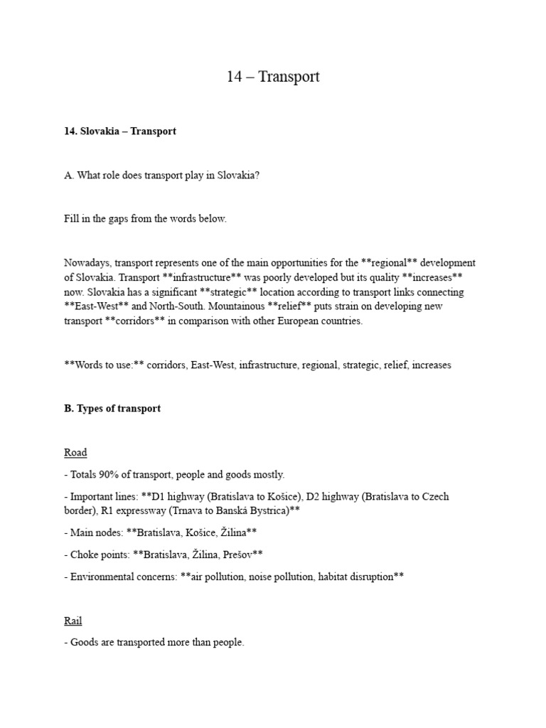 14 - Transport COMPLETE | PDF | Transport | Infrastructure