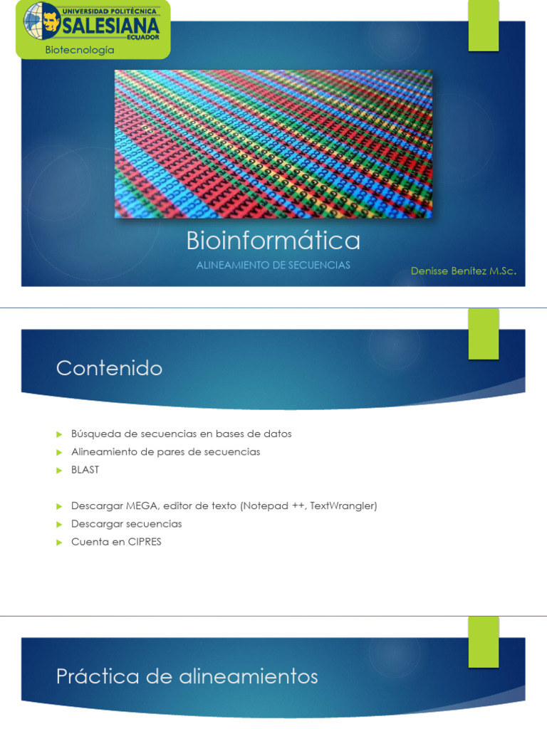 Bioinfo - 3 - Alineamiento de Secuencias - p57 | PDF | Alineación de secuencia | Biotecnología