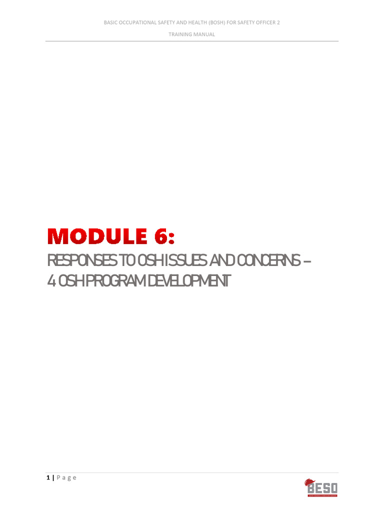 MODULE 6 - 4 OSH PROGRAM DEVELOPMENT | Download Free PDF | Occupational ...