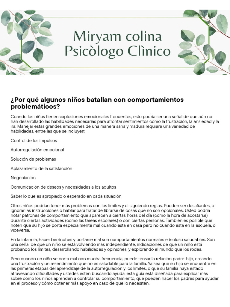 ¿Por Qué Algunos Niños Batallan Con Comportamientos Problemáticos | PDF ...
