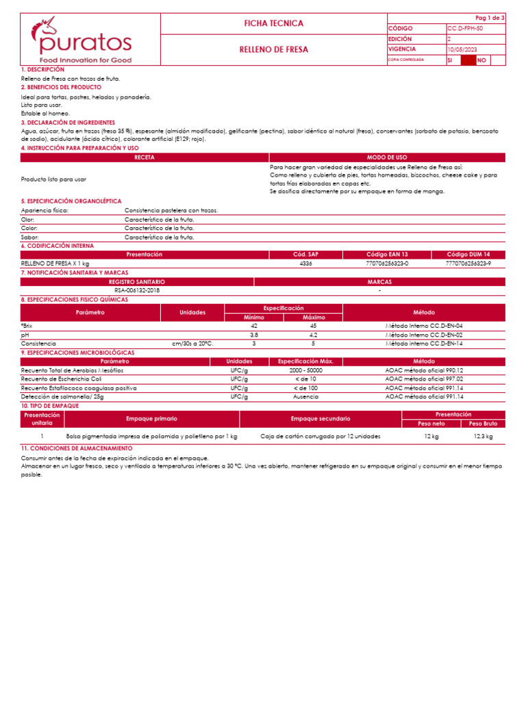 Cc.d-Feh - 50 Relleno de Fresa 11.05.23 | PDF | Pasteles | Fruta