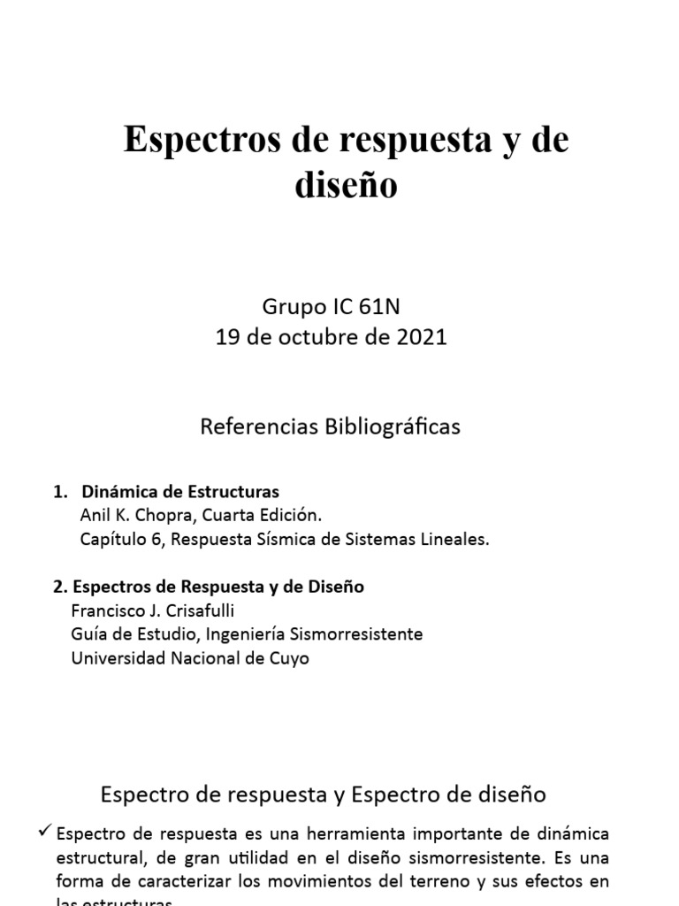 Espectros de Respuesta en Diseño Sismorresistente | PDF | Elasticidad ...