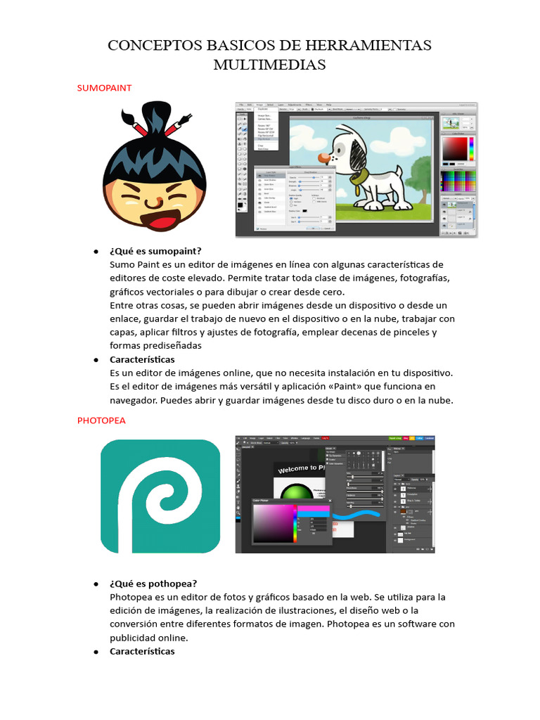 Conceptos Basicos de Herramientas Multimedias | PDF | Adobe Photoshop | Informática