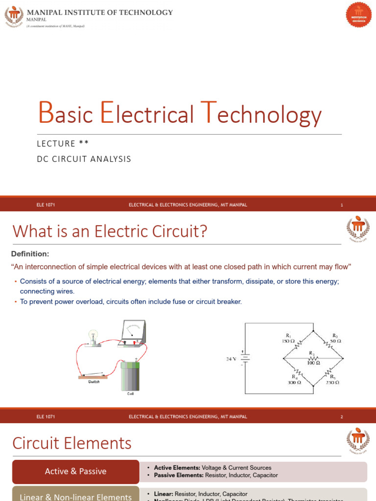 Module 1 - DC Circuits | PDF | Electrical Network | Electrical Resistance And Conductance