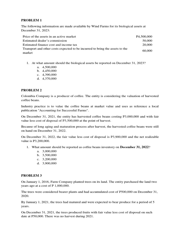 PAS 41 Illustrative Problem Part 2 | PDF | Expense | Fair Value