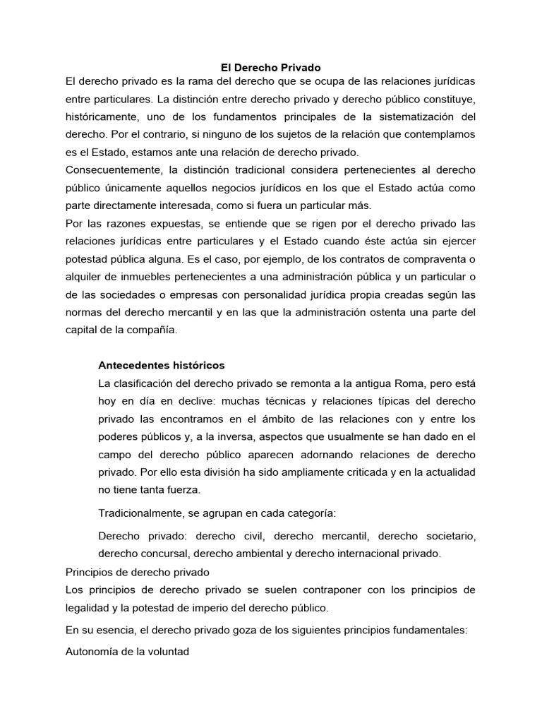 El Derecho Privado | PDF | Derecho privado | Justicia