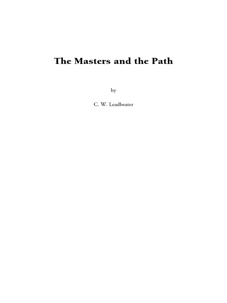 Masters and the Path to Enlightenment | PDF | Plane (Esotericism) | Soul