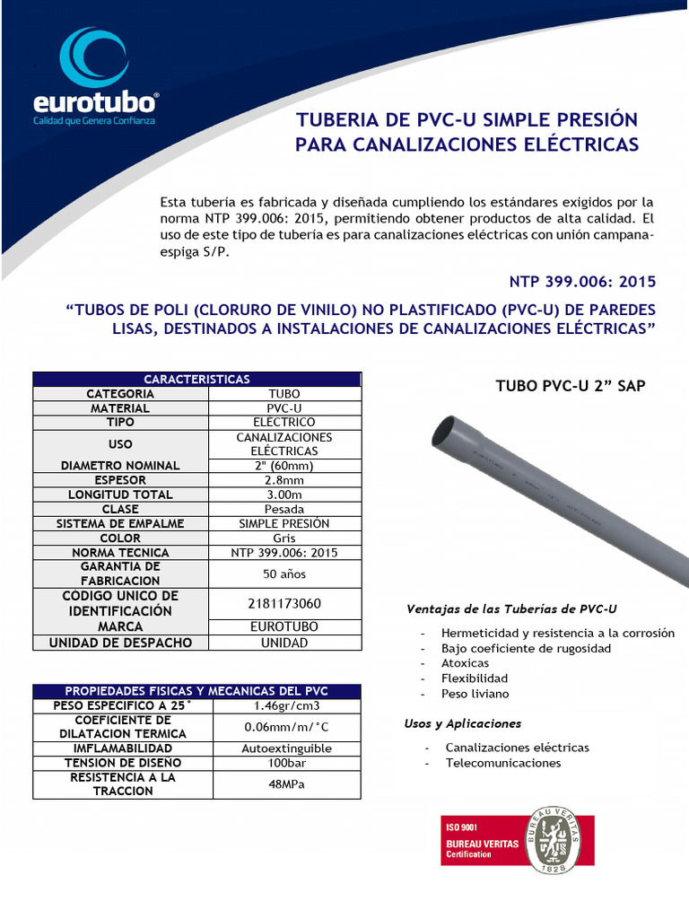 NTP 399 006 2 Sap | PDF | Tubería (transporte de fluidos) | Ingeniería mecánica