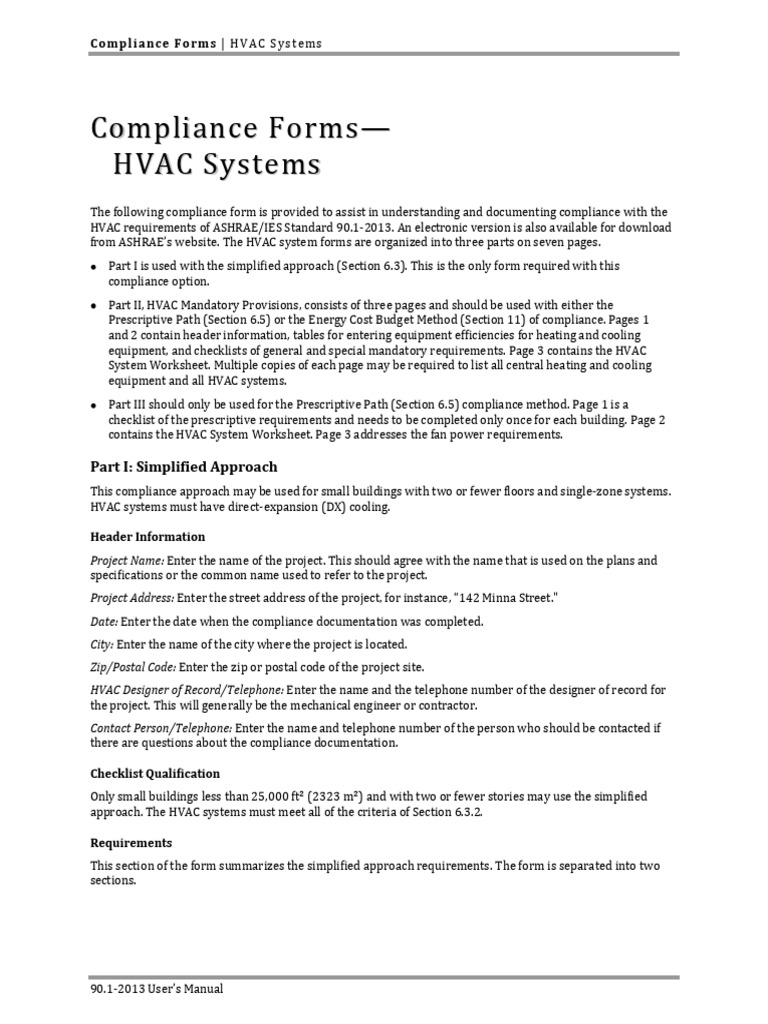 HVAC Compliance Form 2013 | PDF | Air Conditioning | Thermostat
