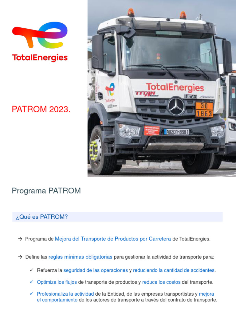 Presentación PATROM | PDF | Transporte