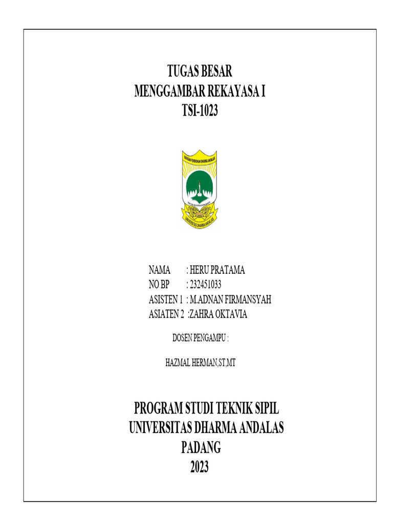 Tugas Besar Menggambar Rekayasa I | PDF | Sains & Matematika | Teknologi & Rekayasa