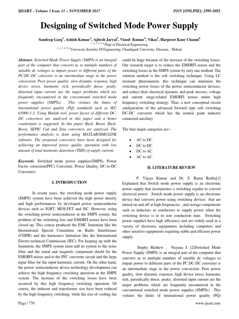 Designing of Switched Mode Power Supply | PDF | Power Supply | Rectifier