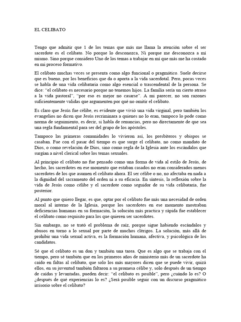 El Celibato | PDF | Celibato | Sacerdote
