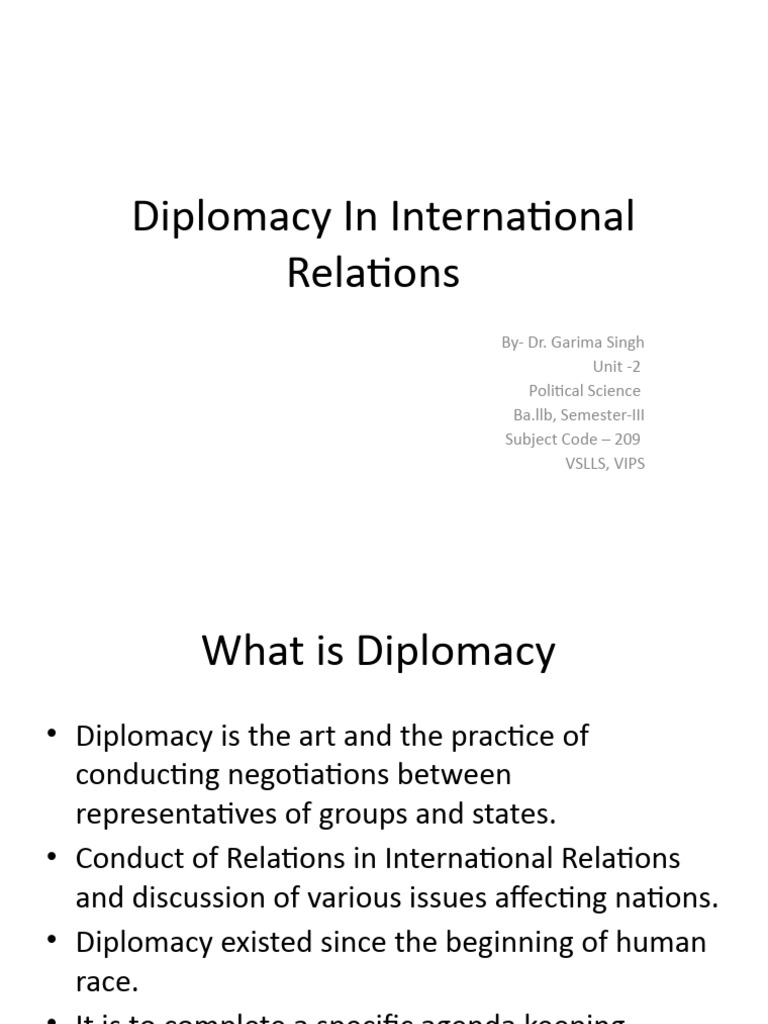 Understanding Diplomacy in IR | PDF | Diplomacy | Justice