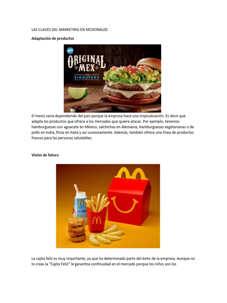 Define La Mezcla de Marketing y Promoción de La Marca. | PDF | Mc Donald's | Marketing