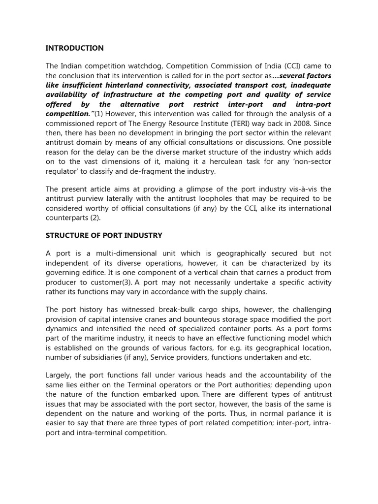 Port Case Competition Law | PDF | Competition Law | Competition