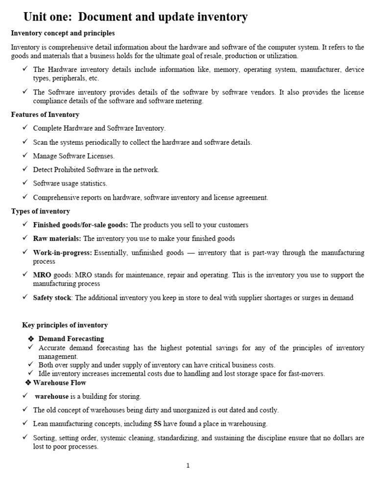 Maintain Equipment and Software Inventory and Documentation TB Prnted | PDF | Inventory ...