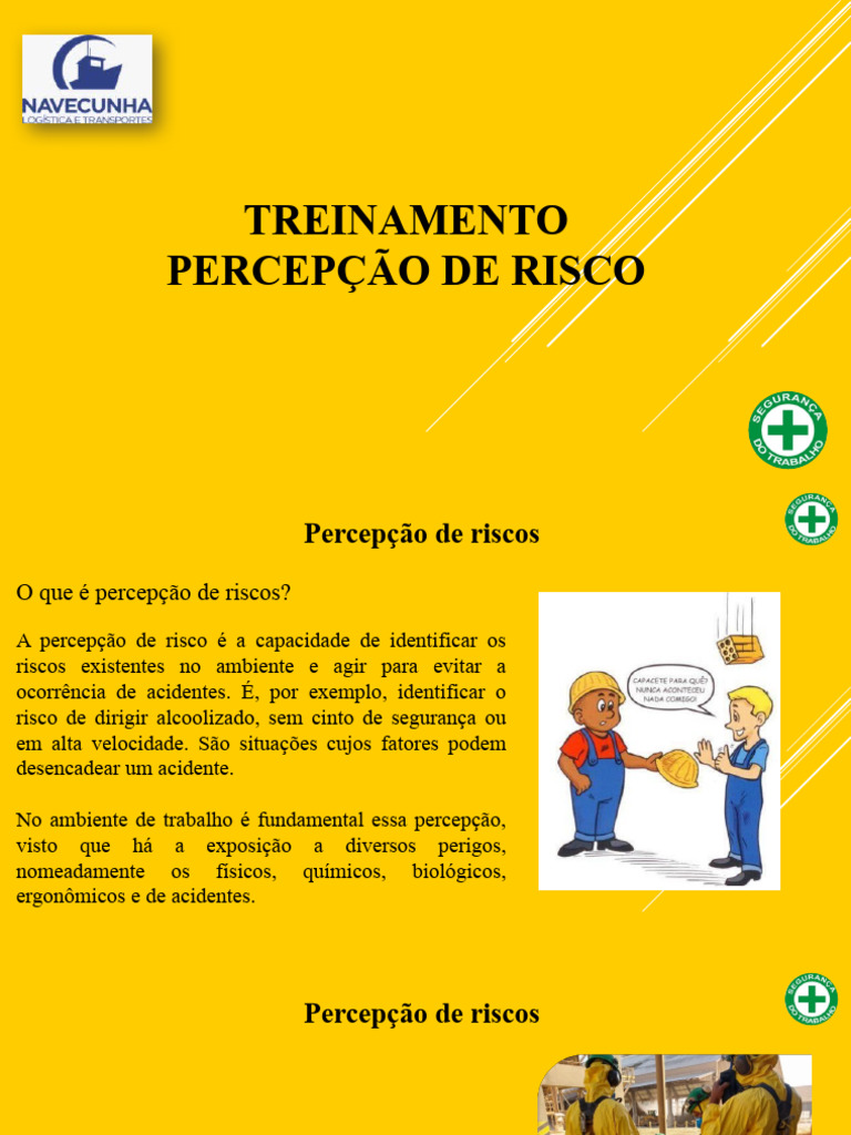 Percepção de Risco no Trabalho | PDF | Fator de risco | Acidentes de ...