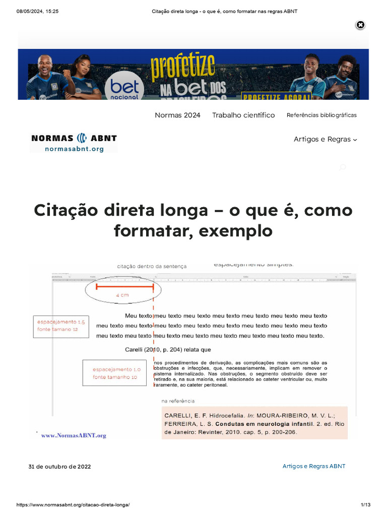 Abnt Citação Longa | PDF | Citação | Science