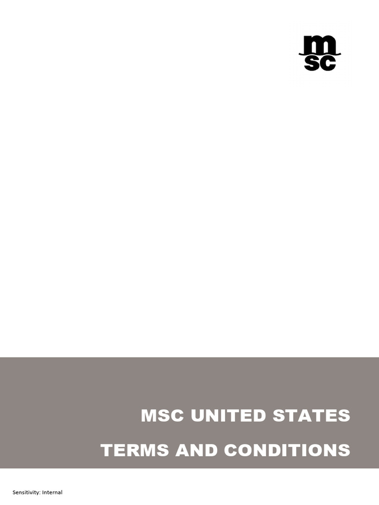 MSC USA contract agreement | Download Free PDF | Bill Of Lading | Cargo