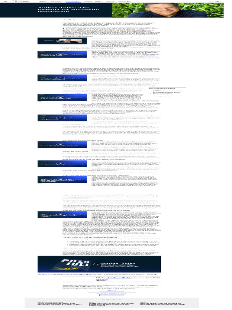 Author Talks: The Formula For Successful Negotiation - McKinsey | PDF ...