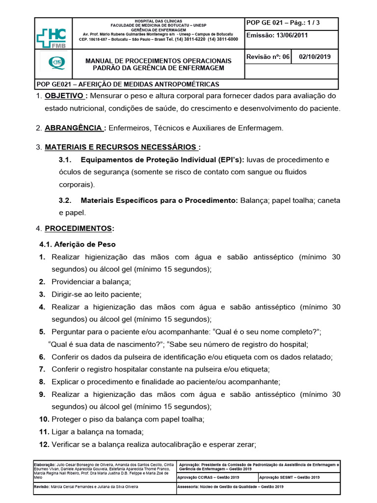 A Pop Ge 021 Afericao de Medidas Antropometricas | PDF | Enfermagem ...