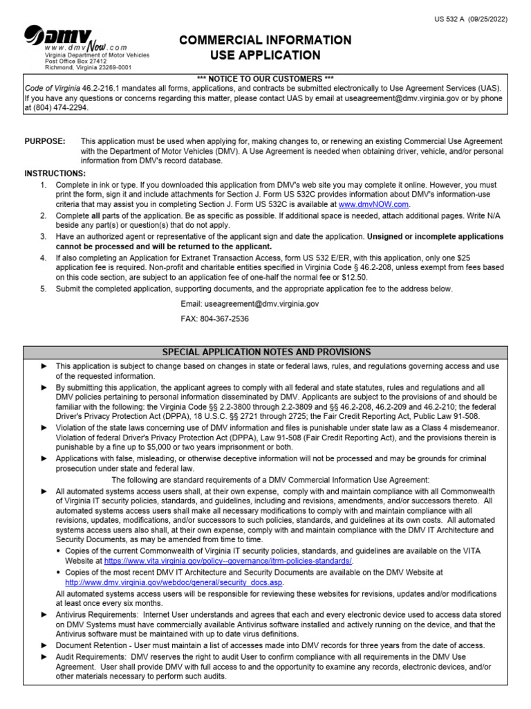 Commercial Information Use Application | PDF | Department Of Motor ...