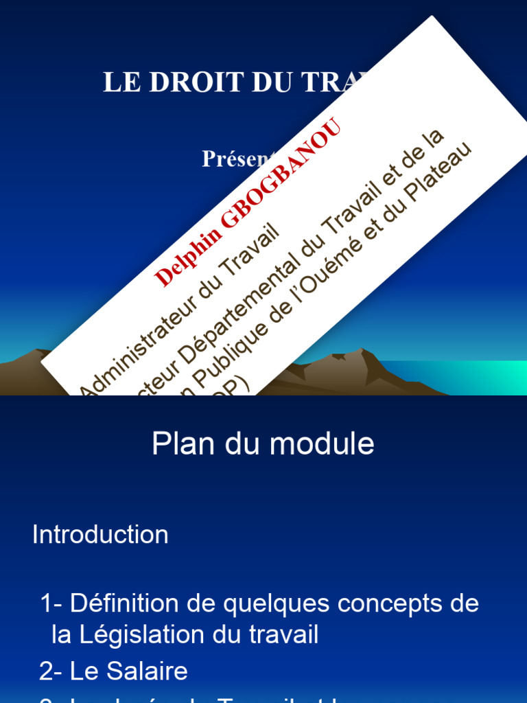 Droit Du Travail - PowerPoint (Enregistrement Automatique) | PDF | Salaires | Heures supplémentaires