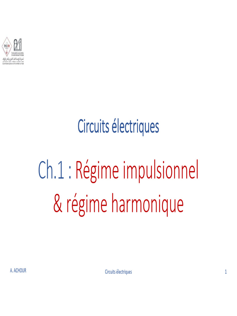 ch.1 Regime Impulsionnel Regime Harmonique Cpi | PDF | Fréquence | Réseau électrique