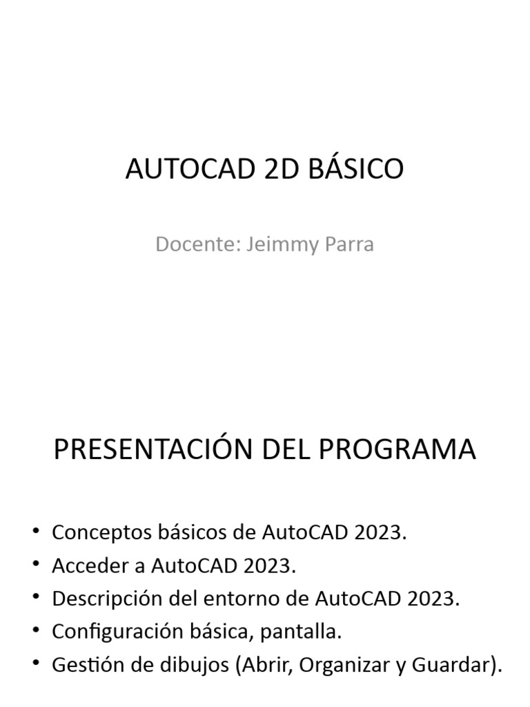 AutoCAD 2D Básico_Clase 1 | PDF | Cad automático | Software