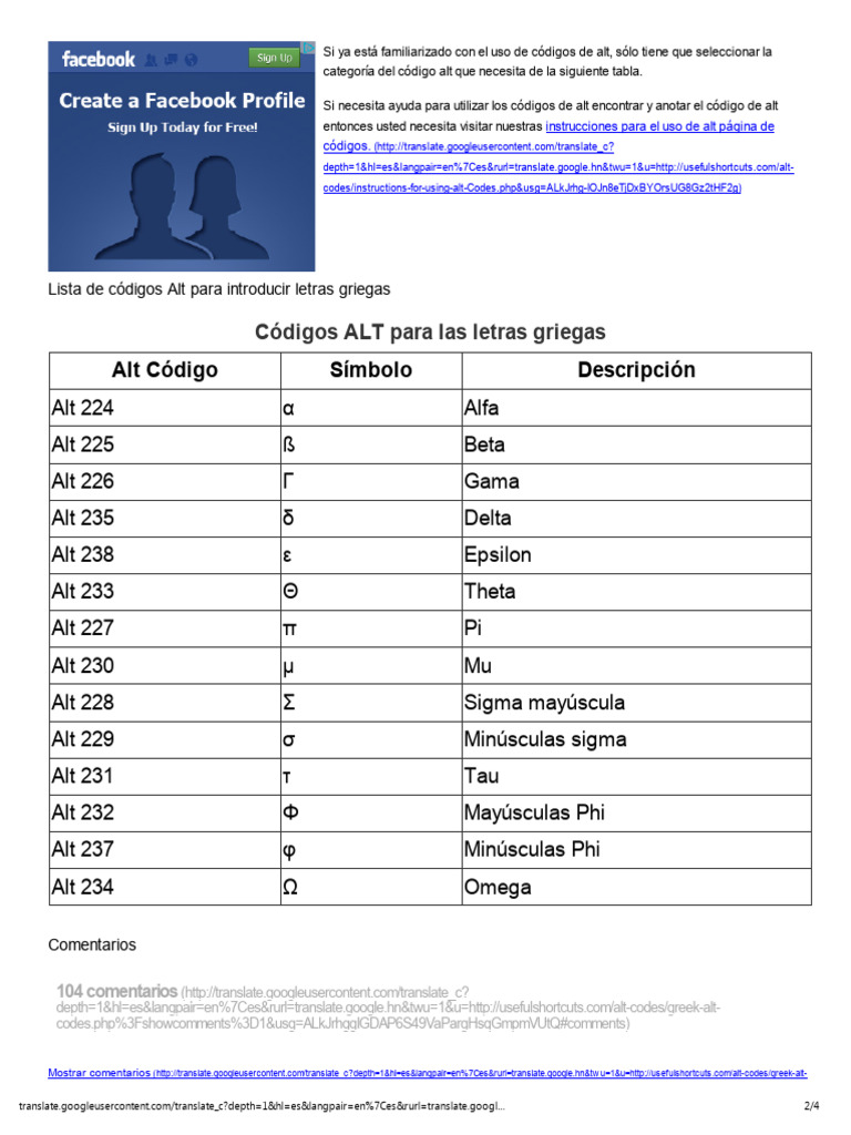 Códigos Alt para las letras griegas | PDF | Alfabeto griego | Ortografía