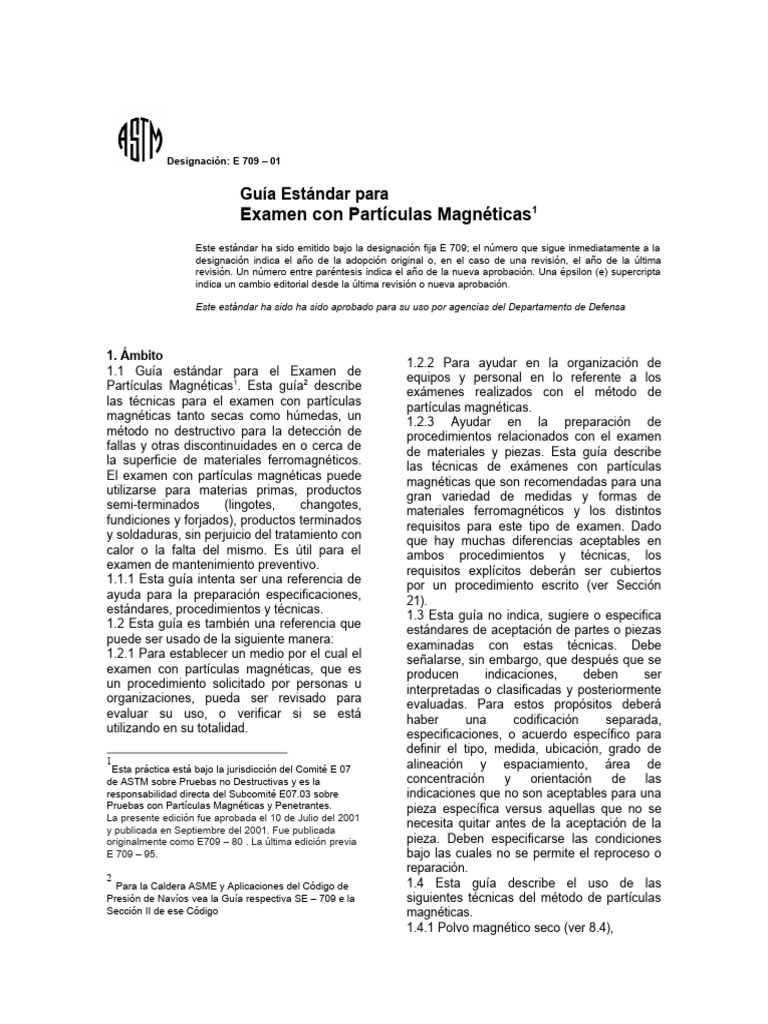Astm E709 - 01 | PDF | Imán | Cambiar