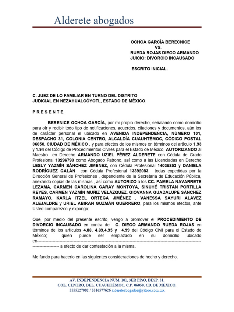 solicitud de divorcio para cdmx | Descargar gratis PDF | Divorcio | México