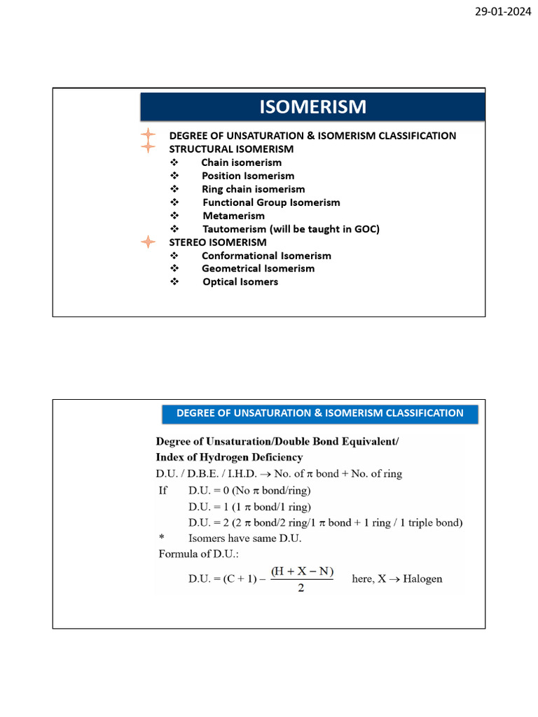 Isomerism pdf-1 | PDF | Isomer | Conformational Isomerism