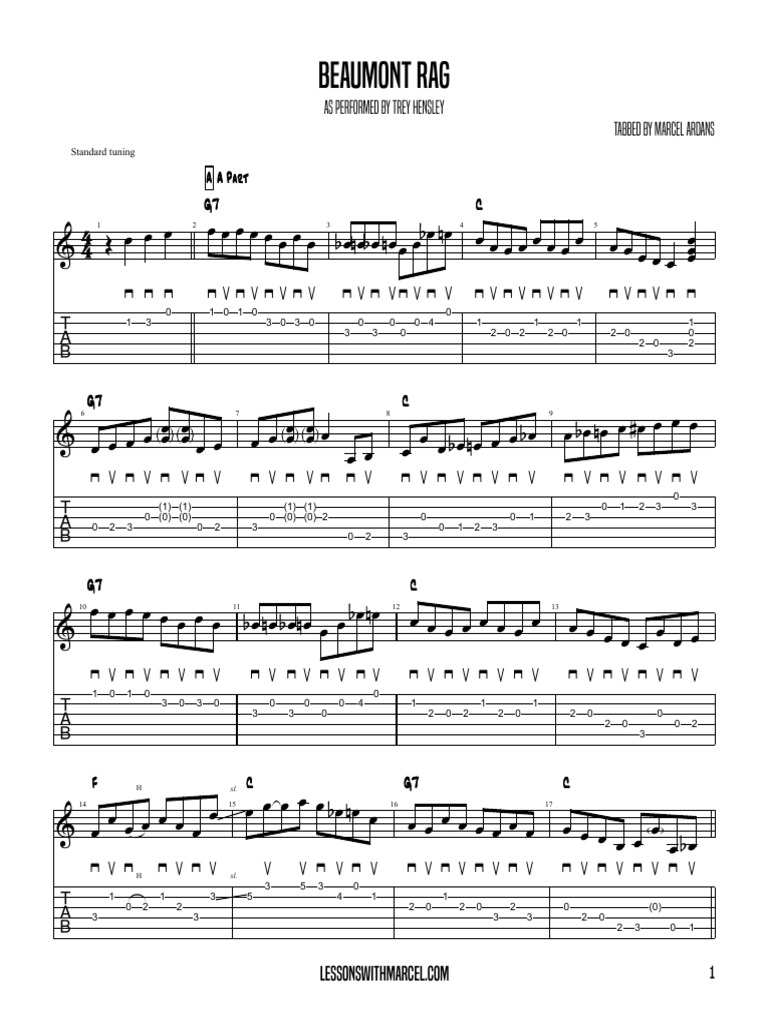 Trey Hensley Beaumont Rag Sheet Music and Tab Only 3zyofd | PDF