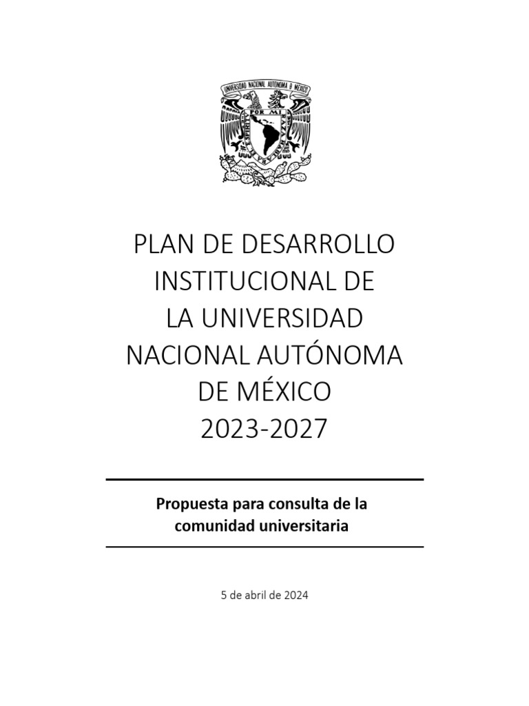 PDI UNAM 2023-2027: Propuesta y Diagnóstico | PDF | Sociedad ...