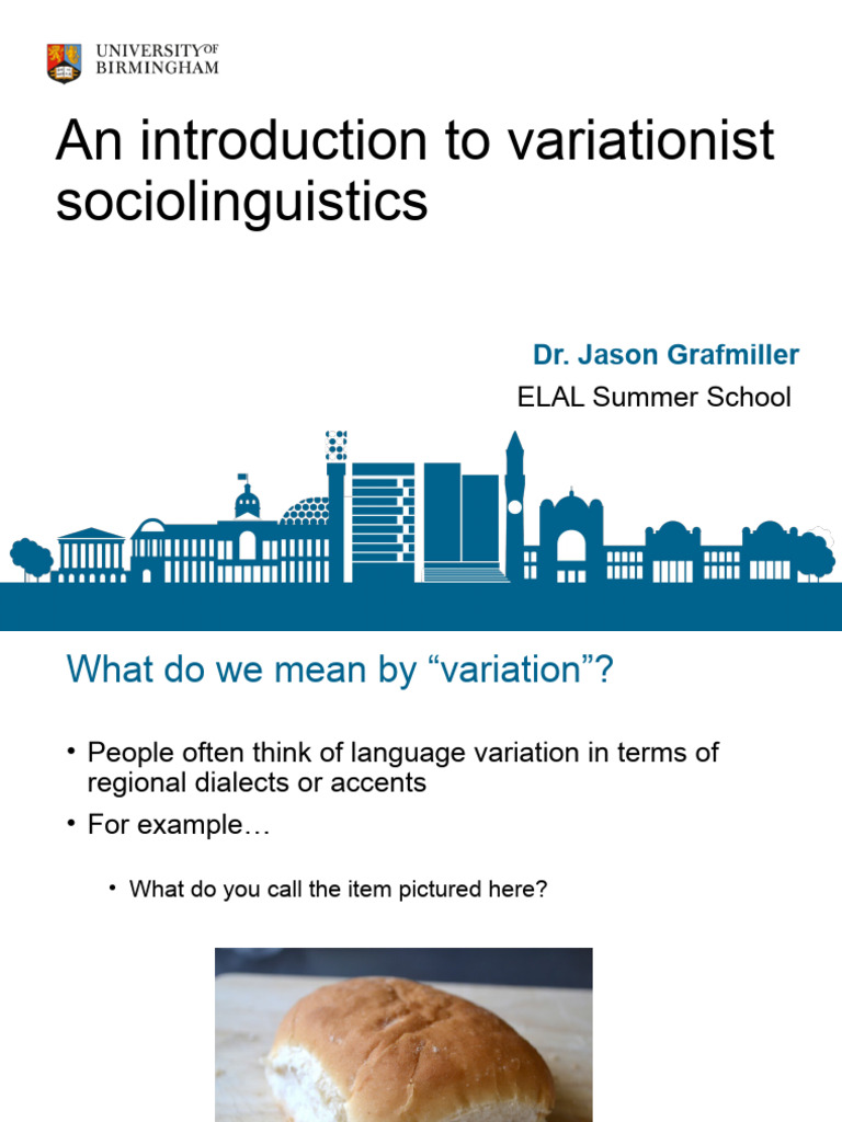 An Introduction To Variationist Sociolinguistics | PDF ...