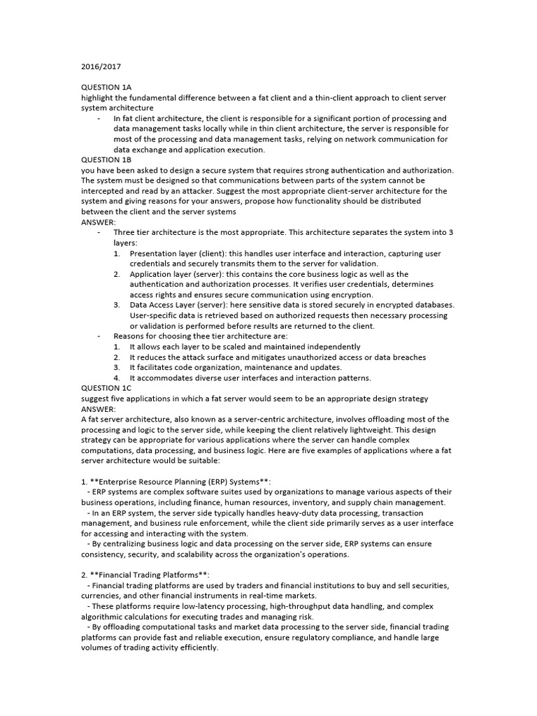 Fat vs Thin Client in Architecture | PDF | Client–Server Model | Usability