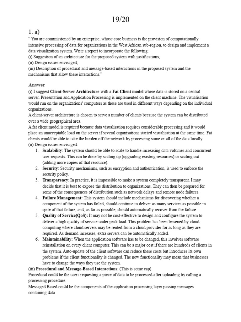 CSC 419 PQ Solutions COMPLETE (Ish) | PDF | Client–Server Model | Class (Computer Programming)