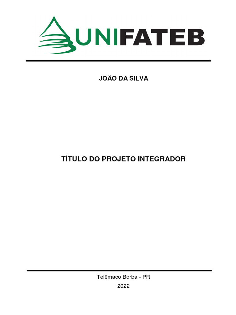 Modelo Relatorio Projeto Integrador 2022 | PDF | Bibliotecário | Science