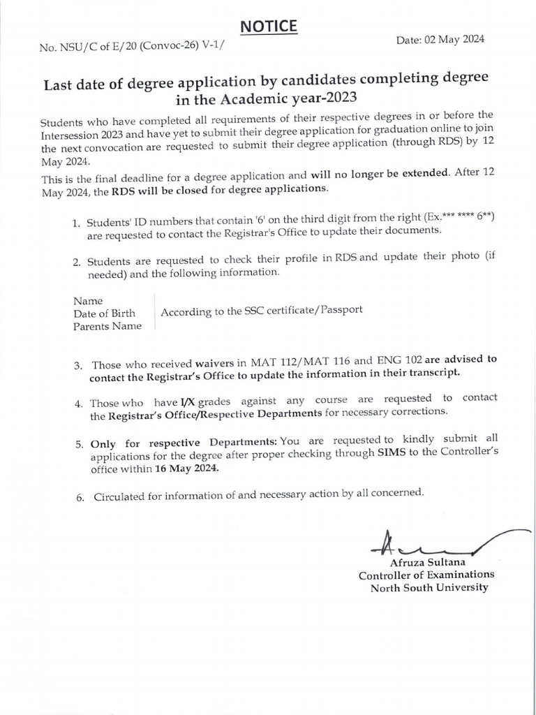 Last Date of Degree Application | PDF