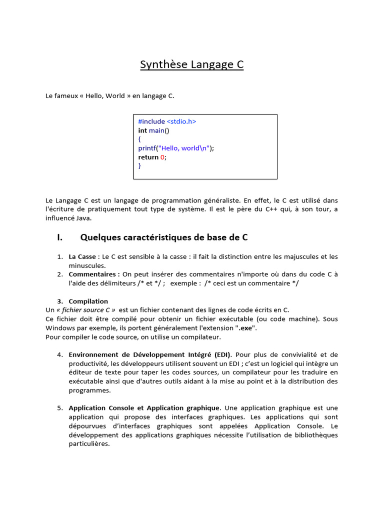 Langage C 3 en Cours | PDF | Pointeur (programmation) | C (Langage de programmation)