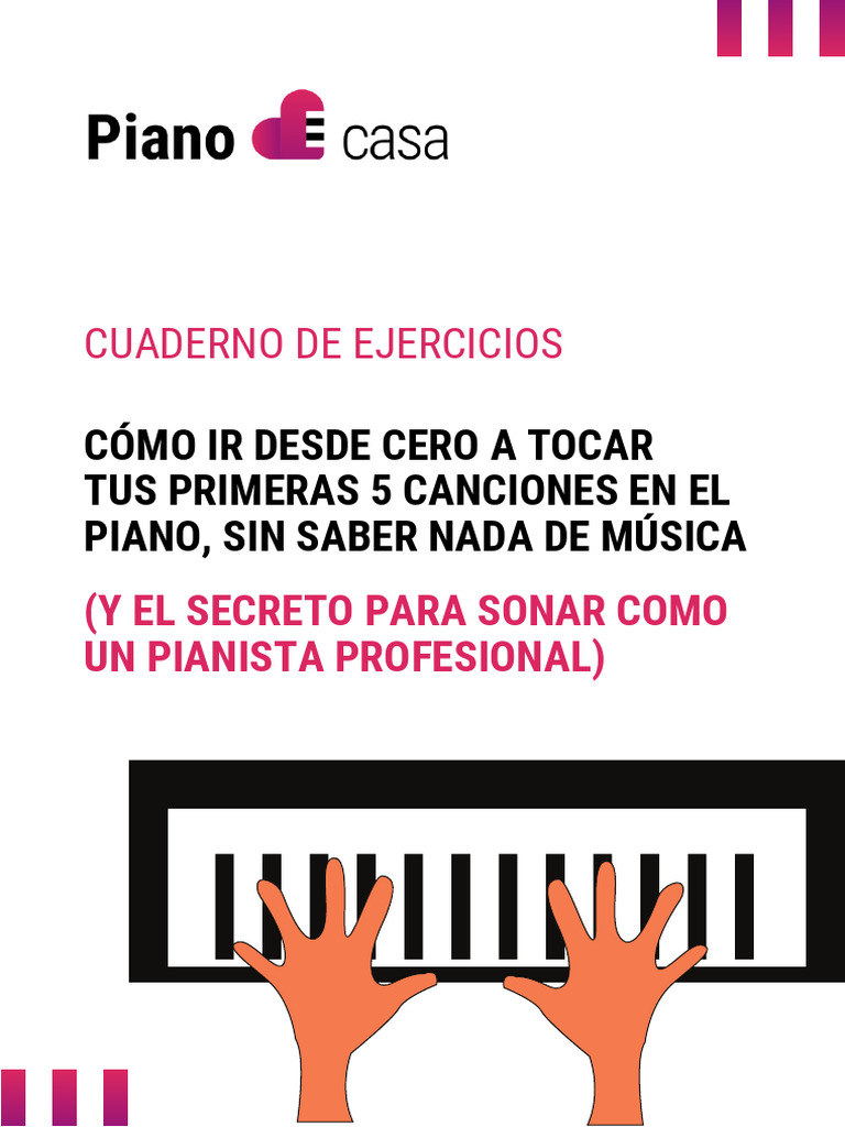 PIANO EN CASA - Cuaderno de Ejercicios Clase Desde Cero | PDF | Acorde ...