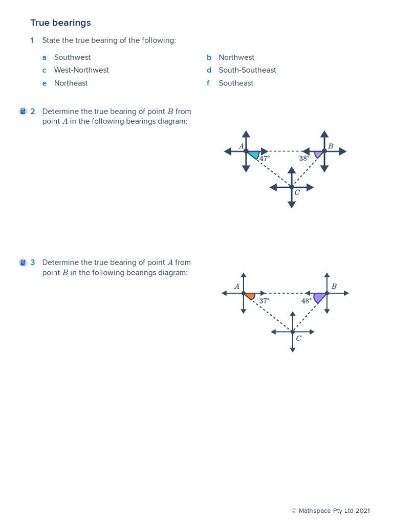 9.03 Bearings - Worksheet-1 | PDF | Hiking | Compass