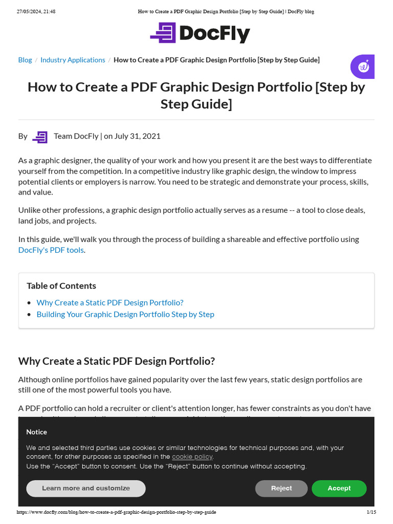 How To Create A PDF Graphic Design Portfolio (Step by Step Guide) | PDF ...