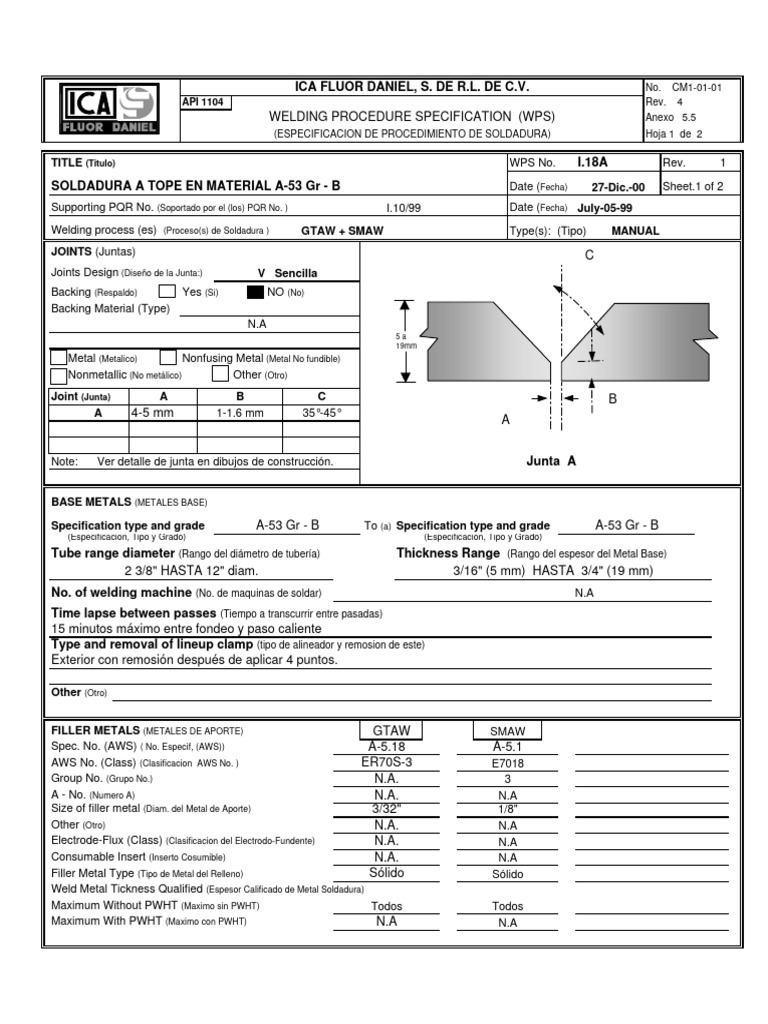 Wps 18 A | PDF | Soldadura | Construcción